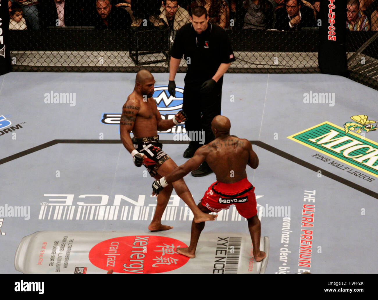 Quinton "Rampage" Jackson, left, fights Marvin Eastman at the Ultimate ...