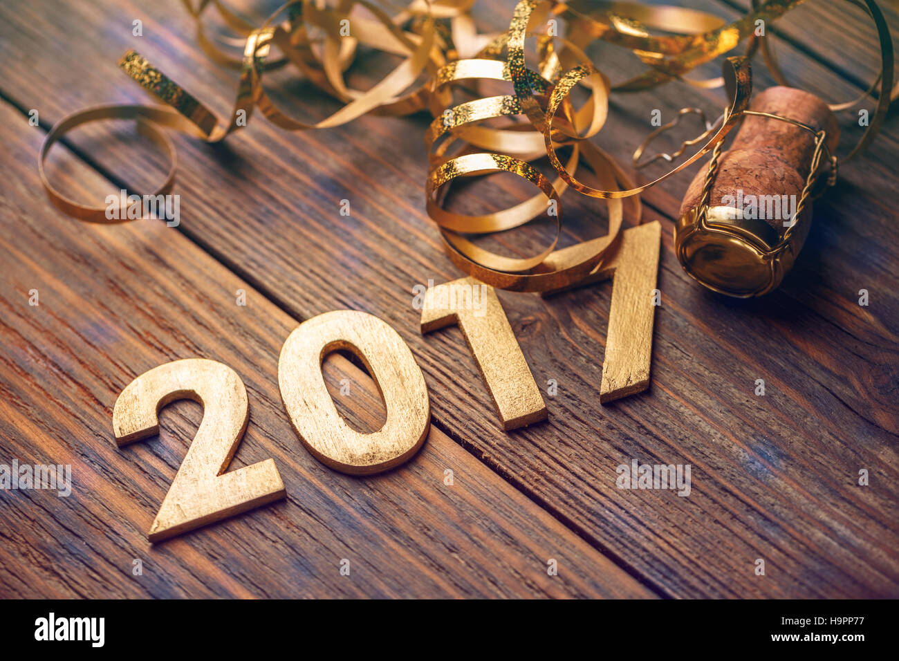 2017 year wood number Stock Photo - Alamy