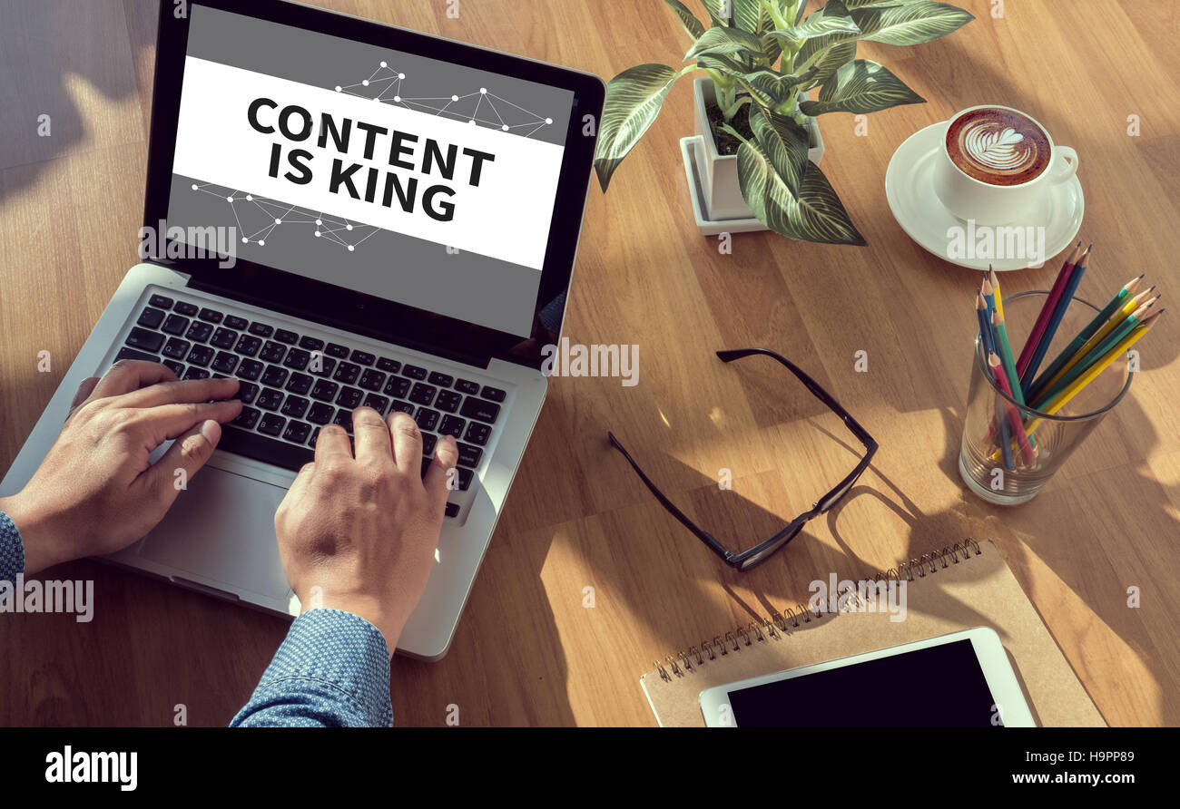 CONTENT IS KING concept Stock Photo - Alamy