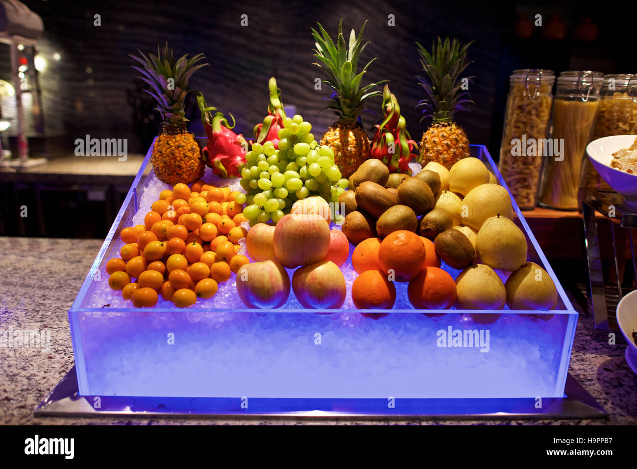 Fresh Fruits in restaurant buffet Stock Photo - Alamy