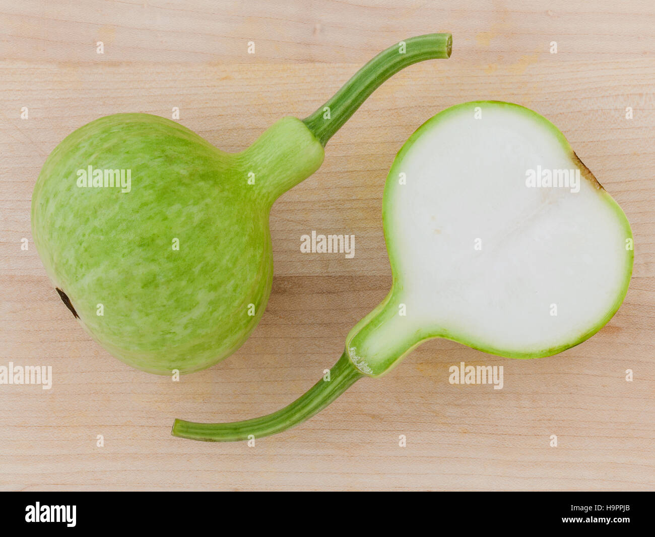 Halved bottle gourd or calabash gourd .The one of the vegetables Stock ...
