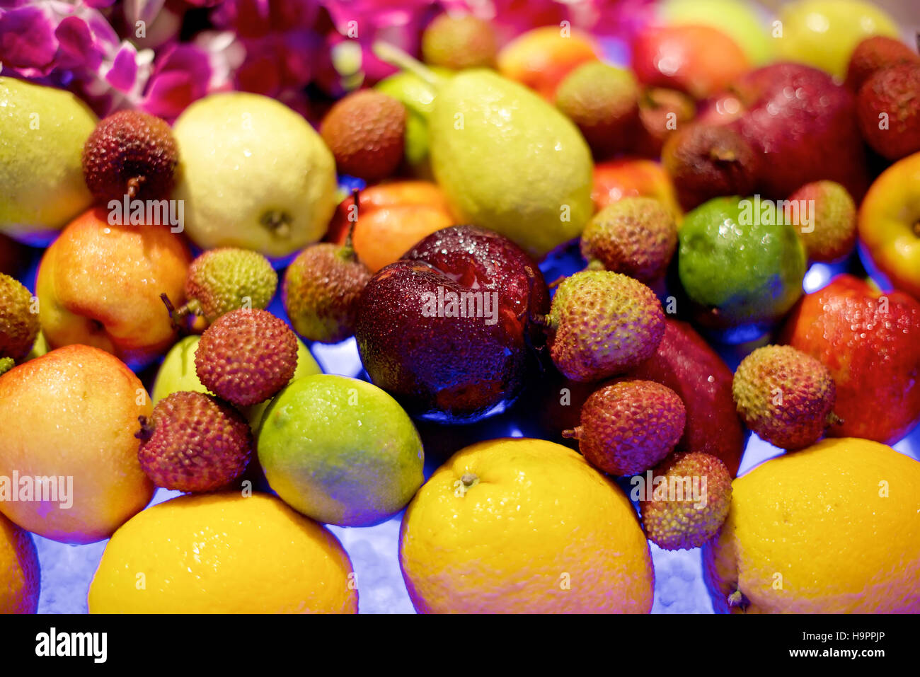 Fresh Colorful fruit in restaurant buffet Stock Photo - Alamy