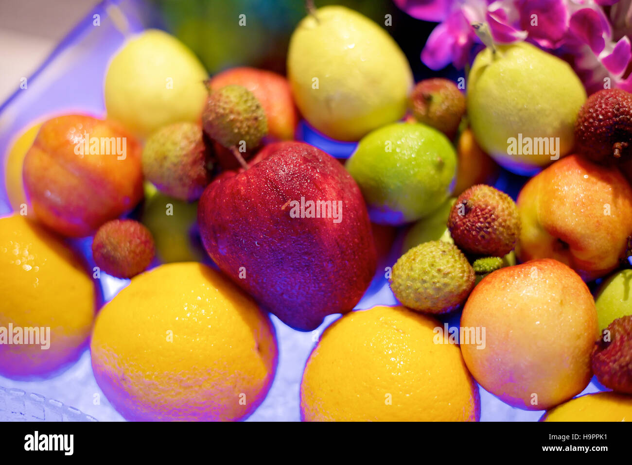 Fresh Colorful fruit in restaurant buffet Stock Photo - Alamy