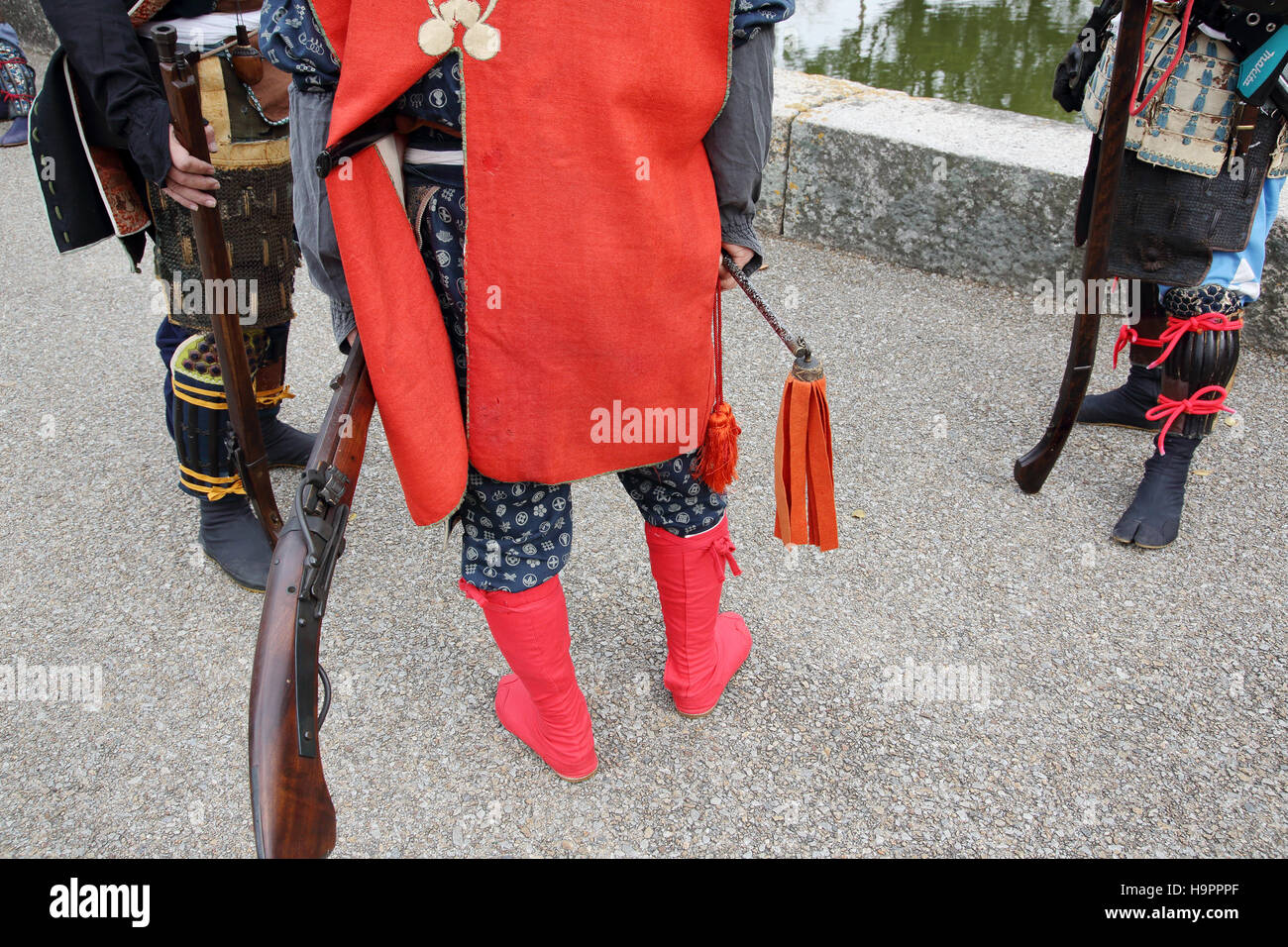 Ancient firelock rifle fighters at Marugame Historical battle Festival ...