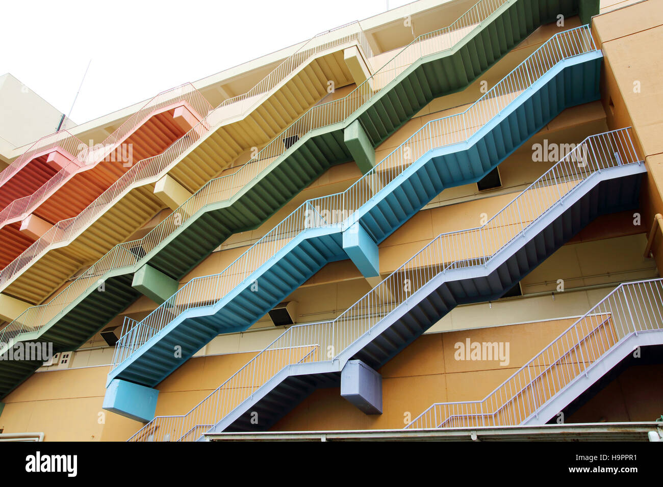 Fire escape stairs of the building Stock Photo - Alamy