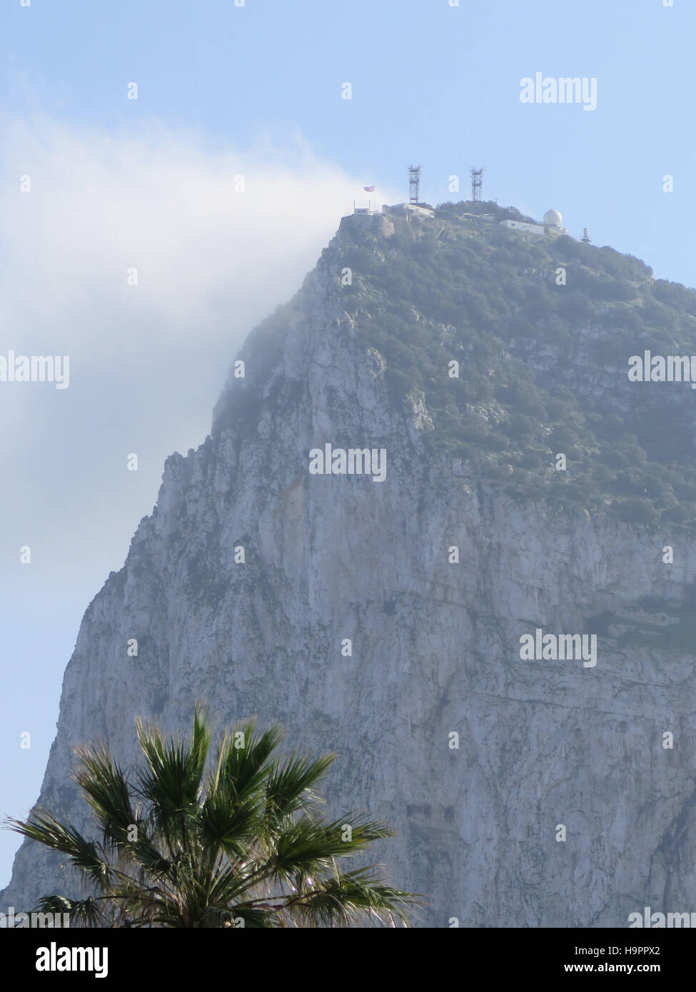Day view of Gibraltar. Gibraltar is a British Overseas Territory ...
