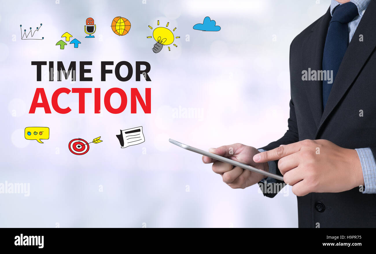 TIME FOR ACTION Stock Photo - Alamy