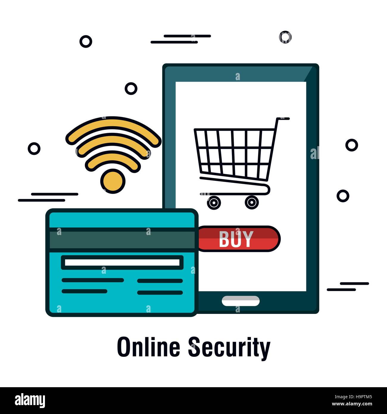 online security flat icons vector illustration design Stock Vector ...