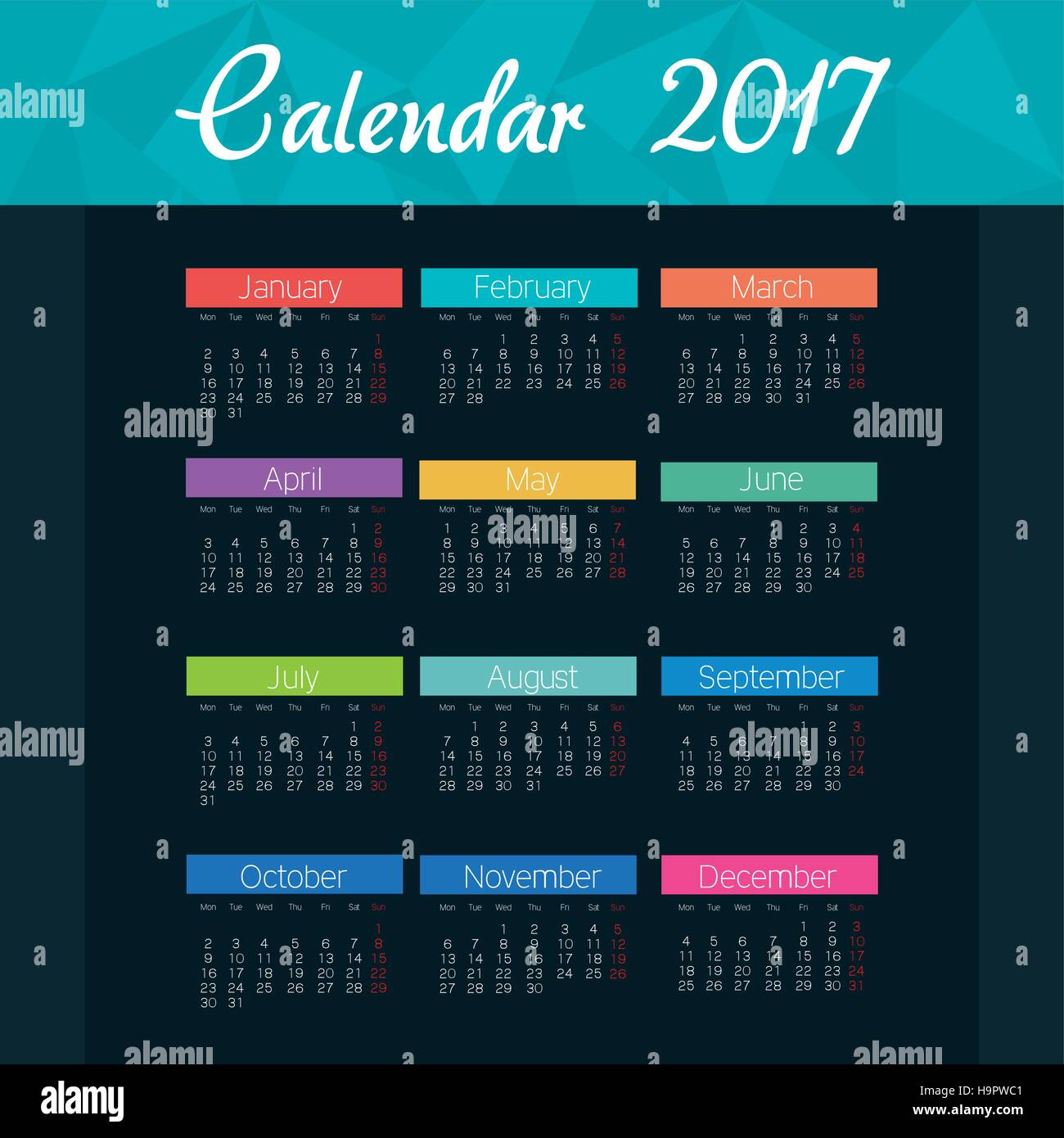 calendar 2017 template icon vector illustration design Stock Vector ...