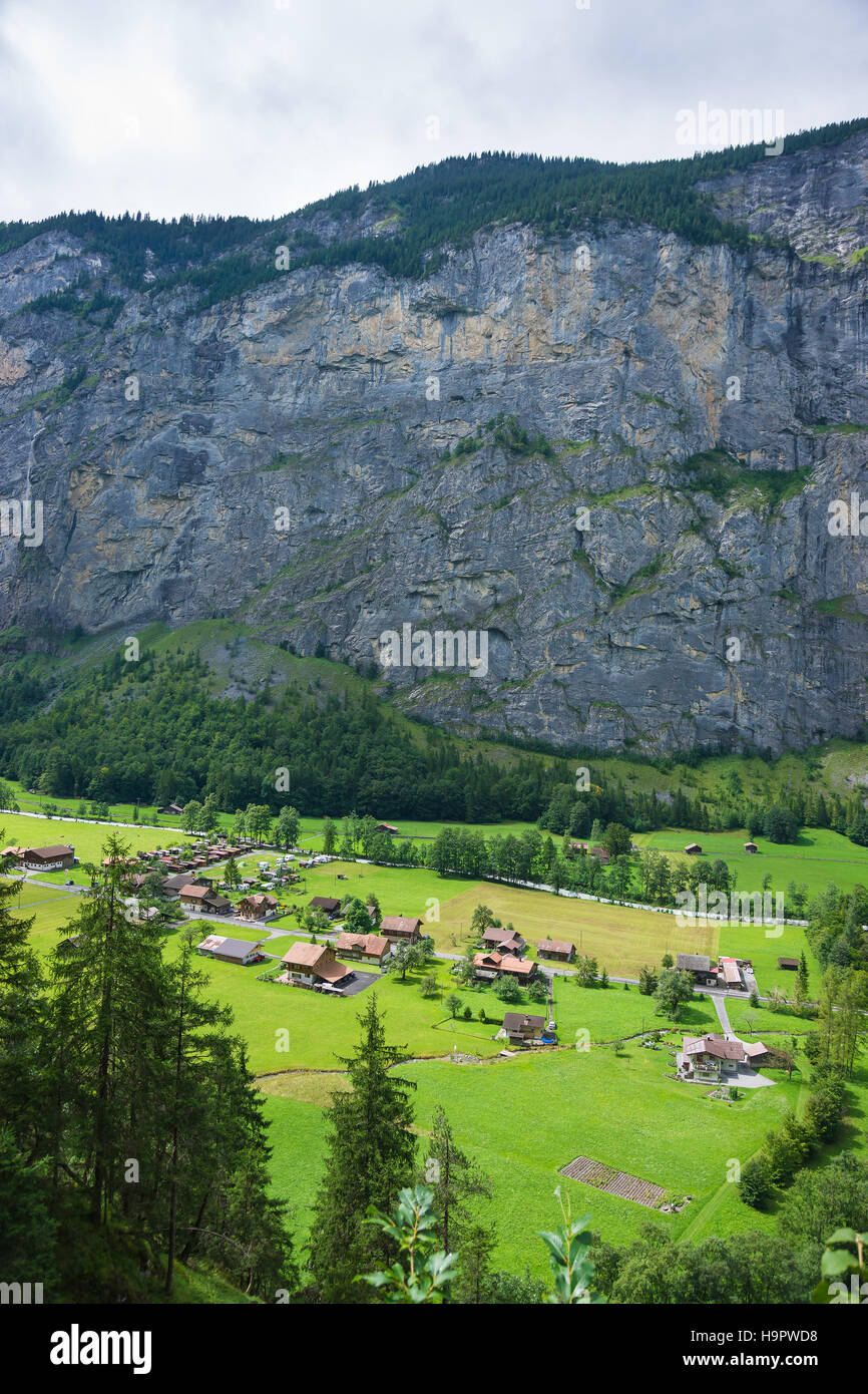 Chalet at Lauterbrunnen valley, District of Interlaken, Bern canton of ...