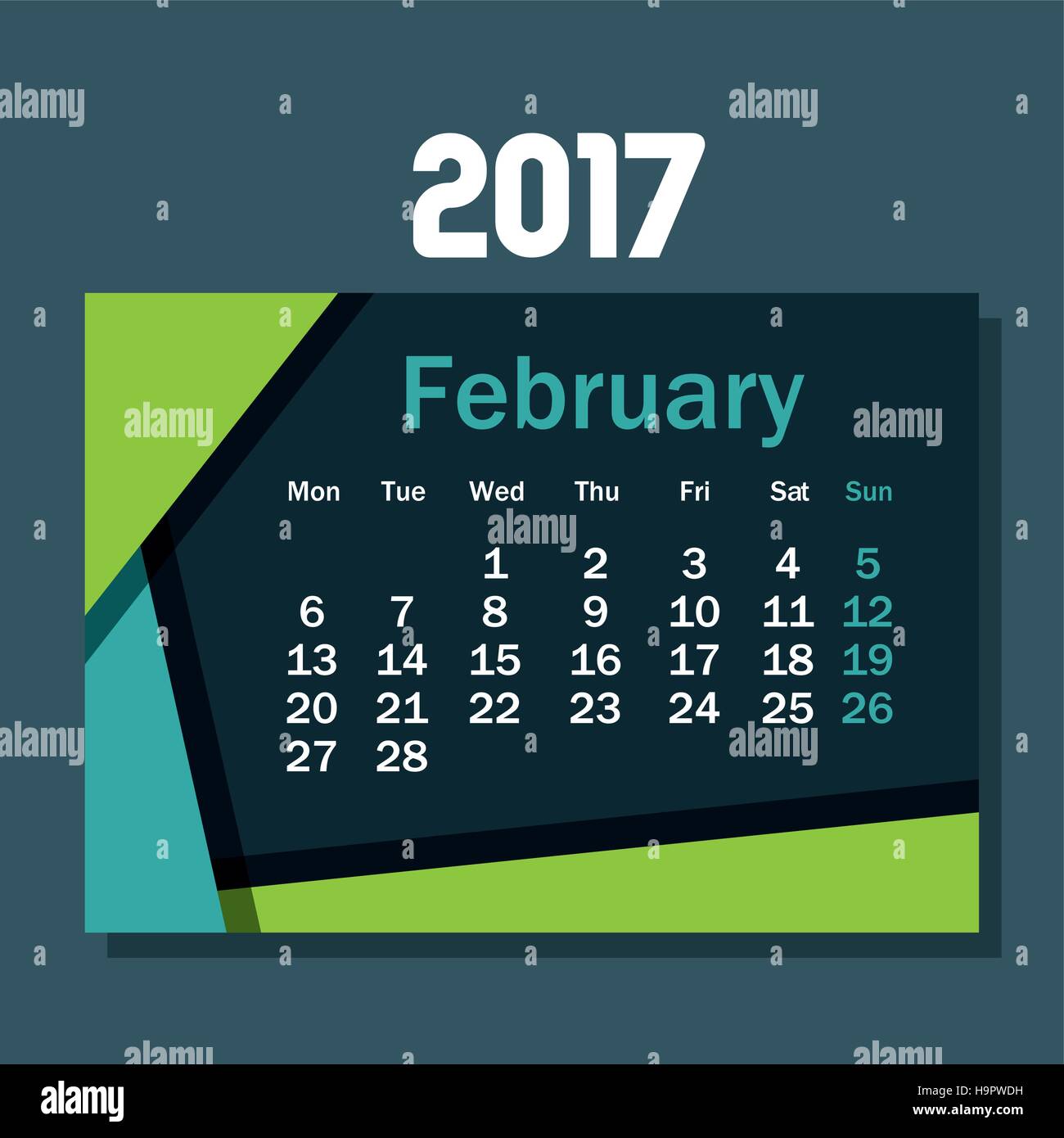 calendar february 2017 template icon vector illustration design Stock ...