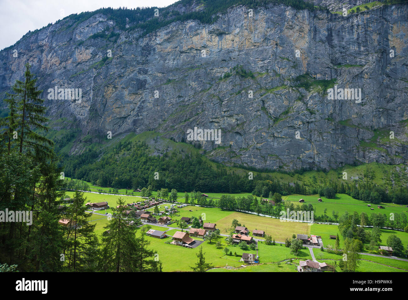 Chalet in Lauterbrunnen valley, District of Interlaken, in Bern canton ...