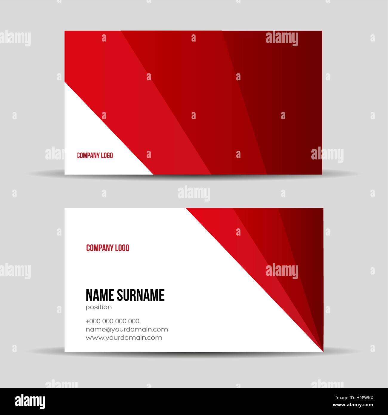 Modern red business card template Stock Vector Image & Art - Alamy