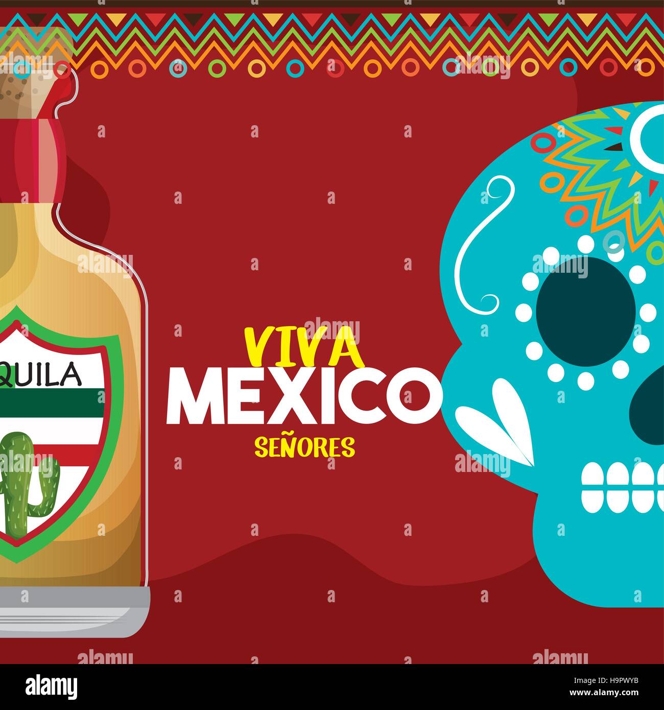 viva mexico poster icon vector illustration design Stock Vector Image ...
