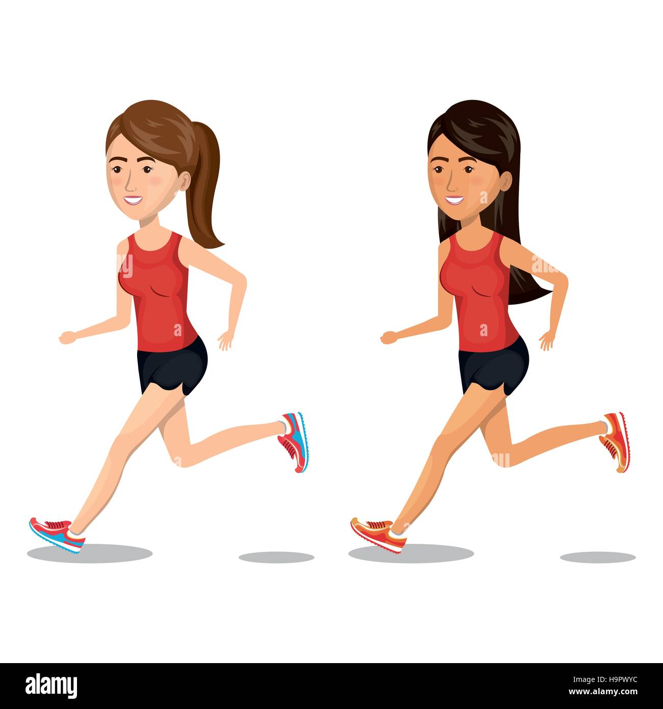 Girls running race Stock Vector Images - Alamy