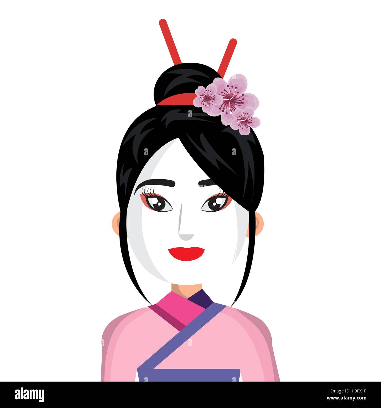 Beautiful face geisha Stock Vector Images - Alamy