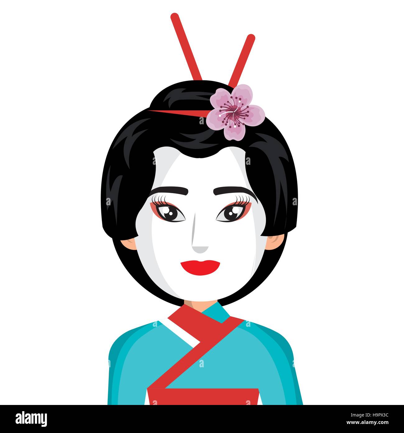 beautiful geisha character icon vector illustration design Stock Vector ...