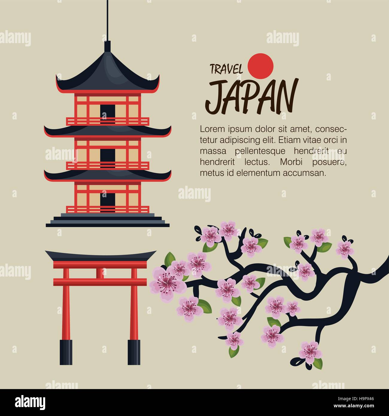 Japan travel poster lovely culture hi-res stock photography and images ...