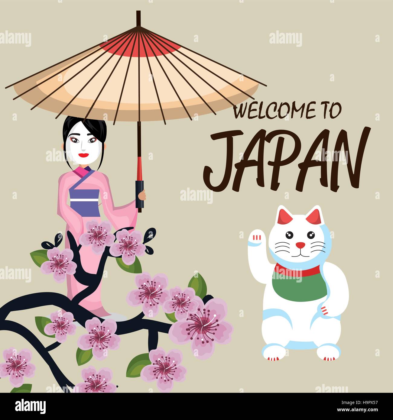 Japan travel poster lovely culture hi-res stock photography and images ...