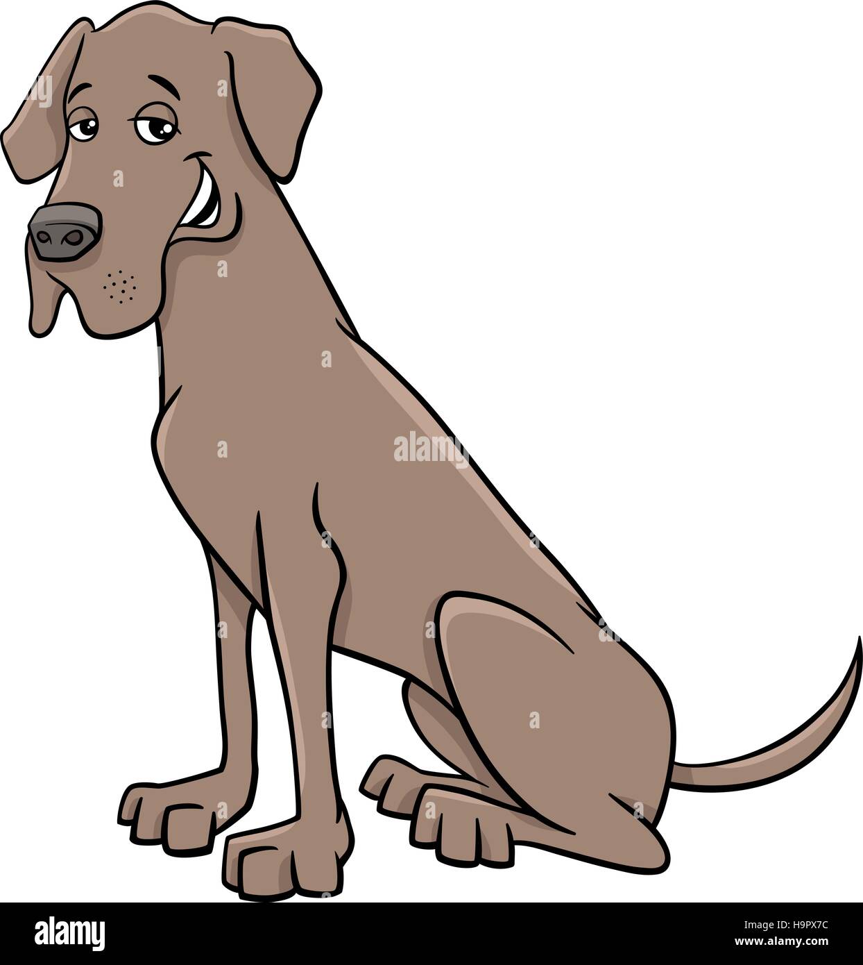 Cartoon Illustration of Great Dane Purebred Dog Stock Vector Image ...