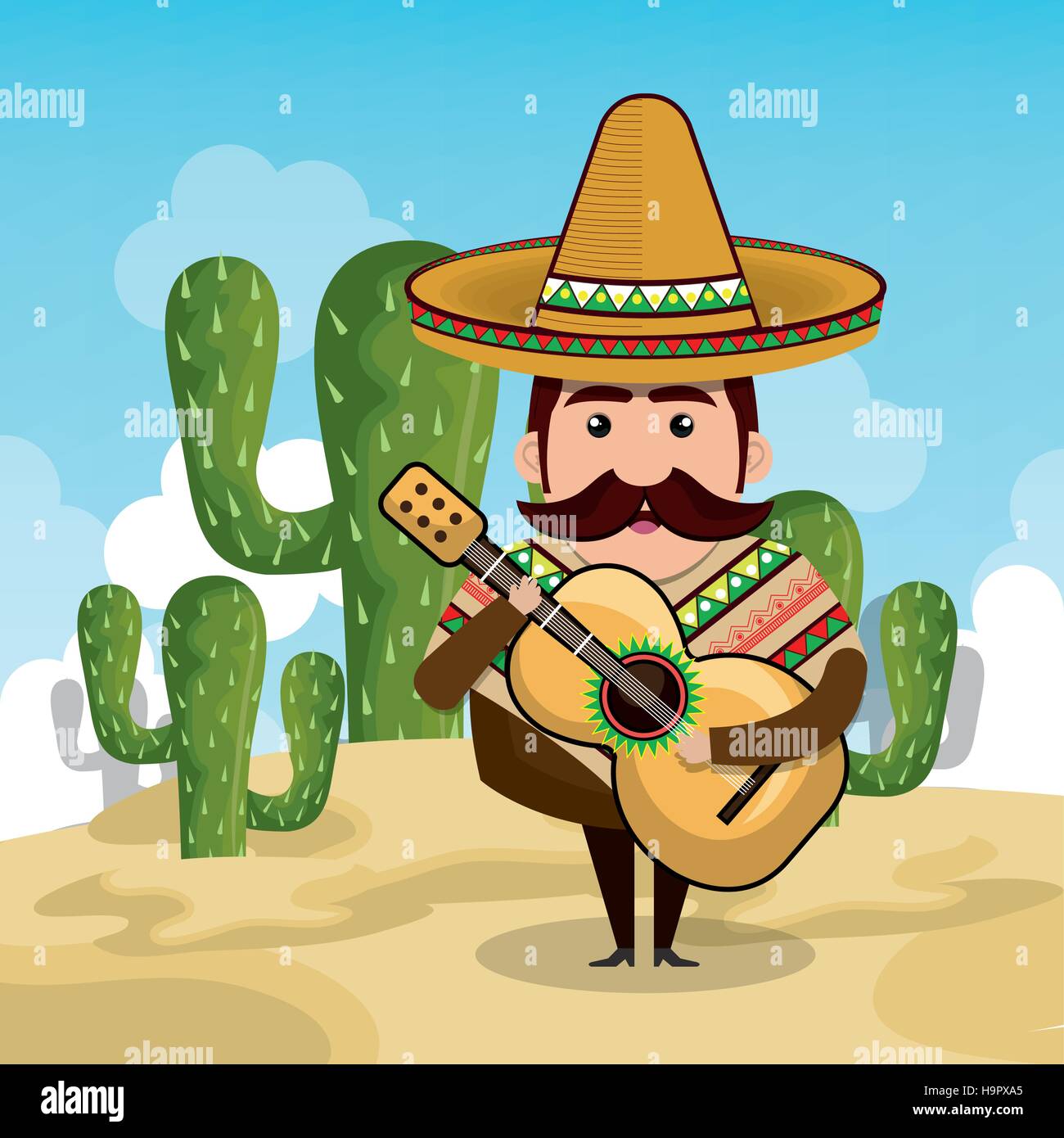 mexican man comic character vector illustration design Stock Vector ...