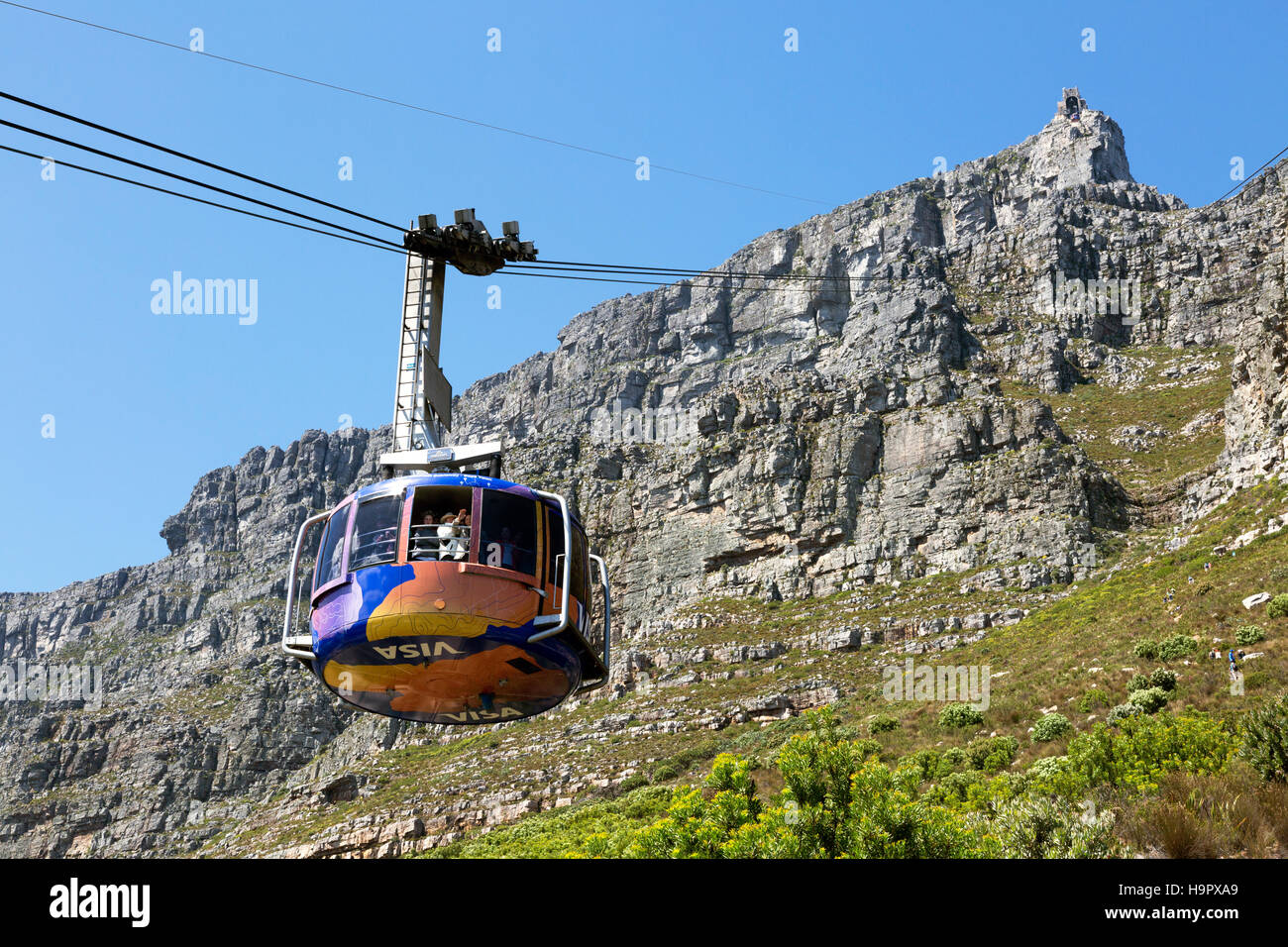 The Table Mountain Cable car, Table Mountain, Cape Town, South Africa ...