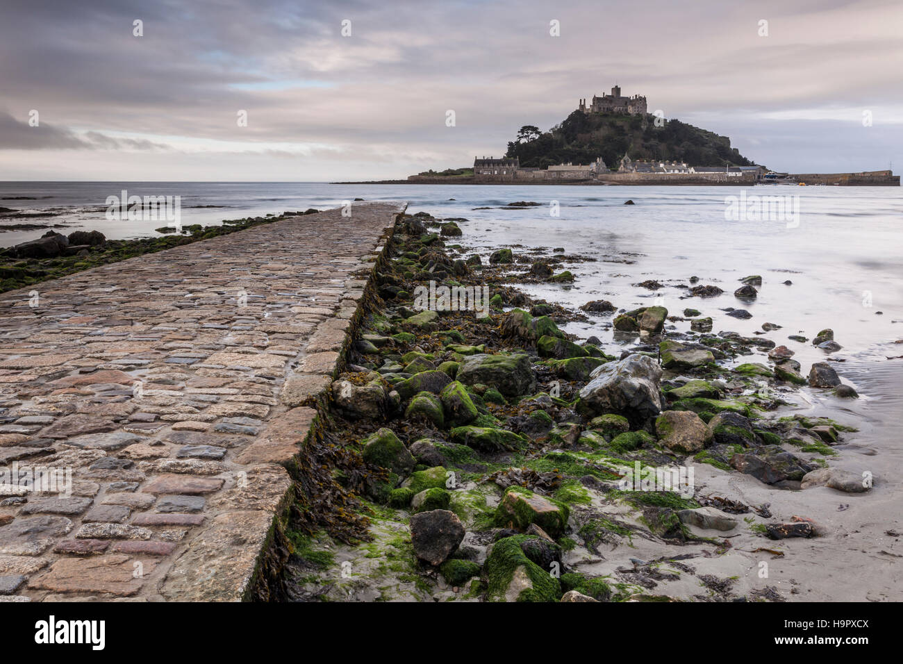 St Michael's Mount and the causeway in Cornwall, England, UK Stock ...