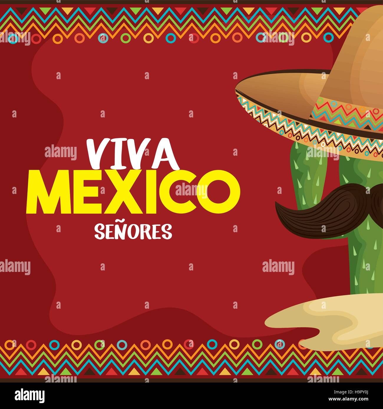 viva mexico poster icon vector illustration design Stock Vector Image ...