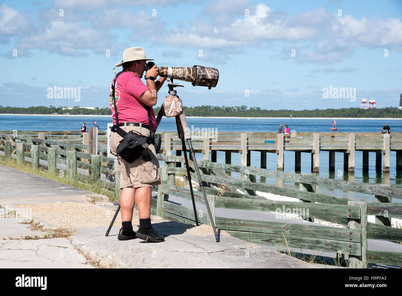 Santa Rosa Island Florida USA - Photographer with a camera an a long ...