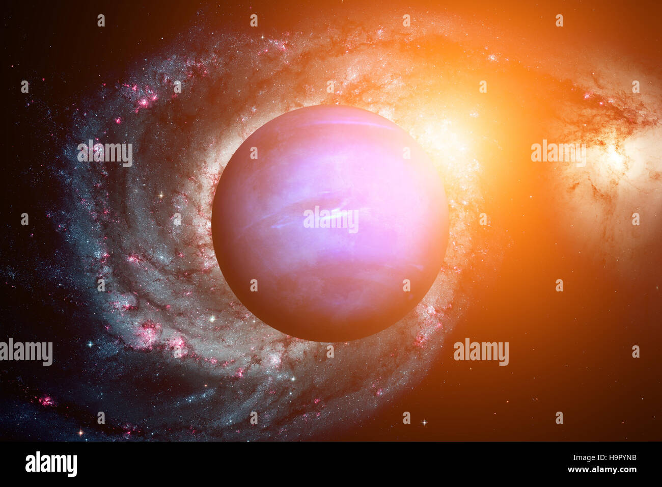 Planet Neptune. Outer space background Stock Photo - Alamy