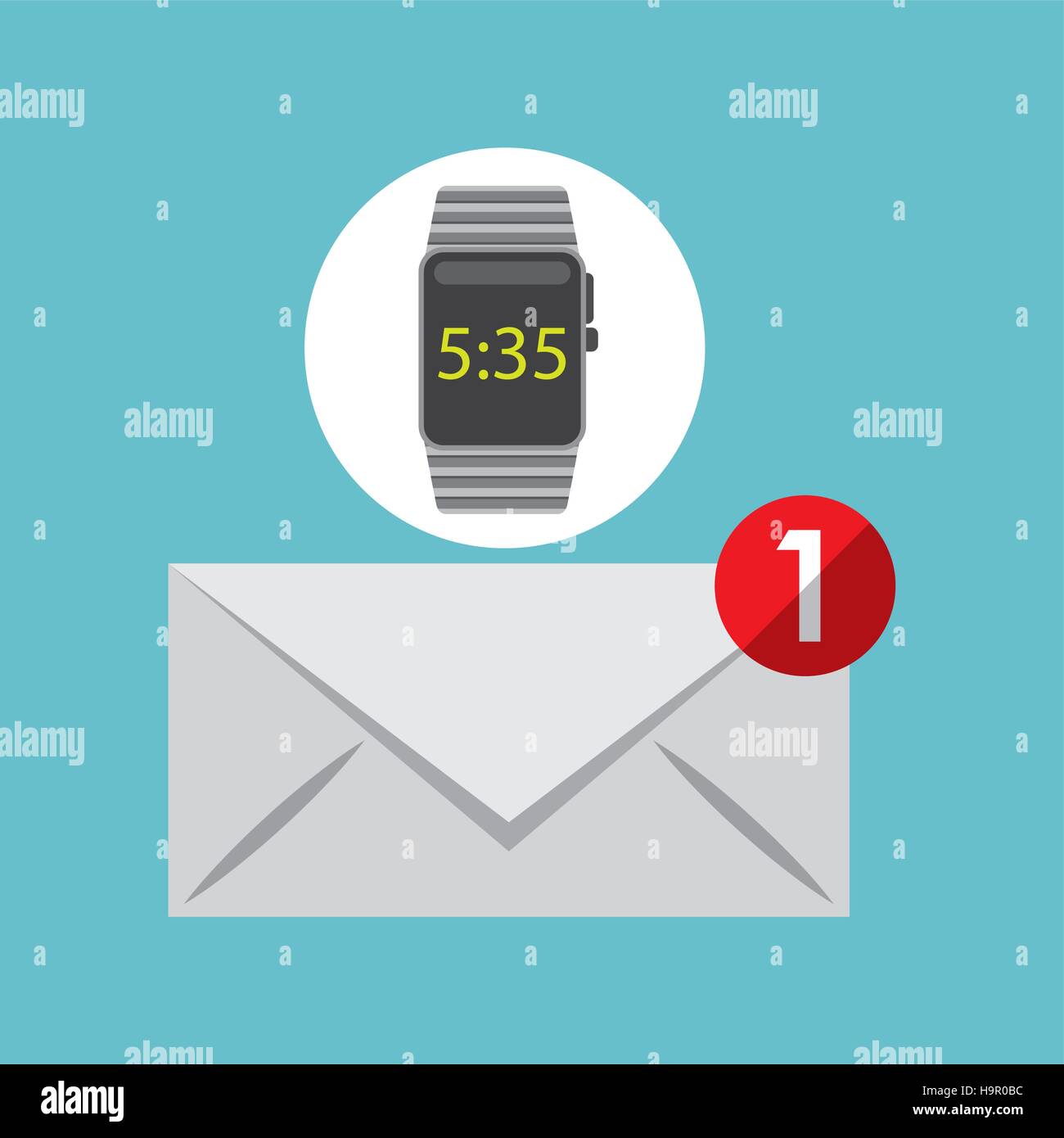 smart watch technology with message receiving vector illstration eps 10 ...