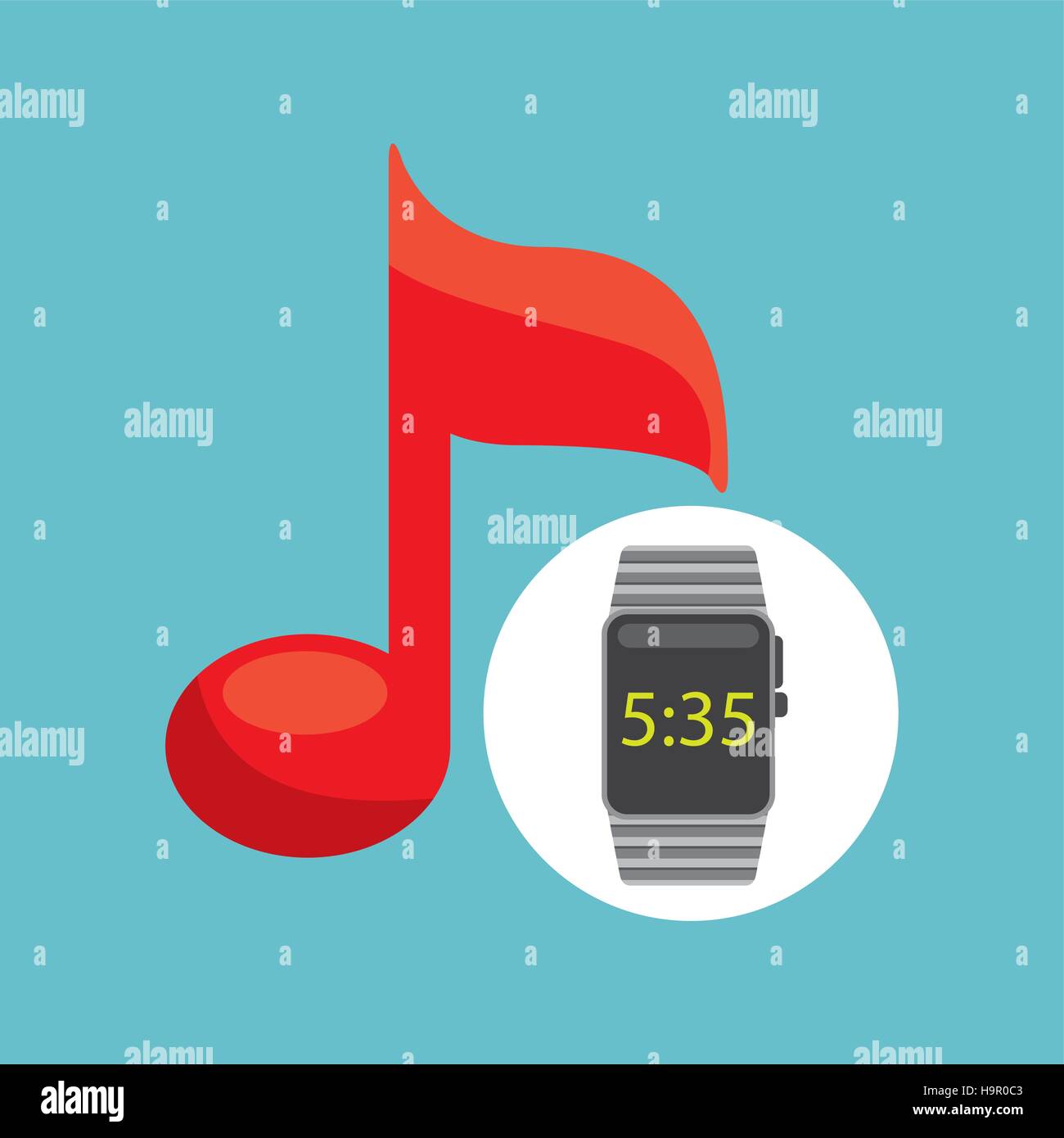 smart watch technology with music note vector illstration eps 10 Stock ...