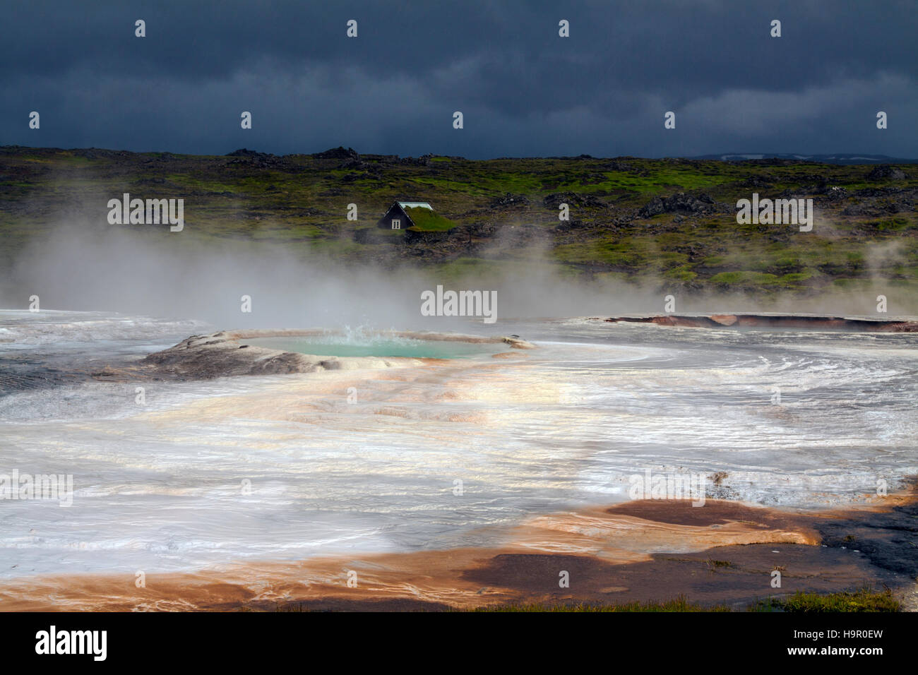 White geysers in Iceland Stock Photo - Alamy