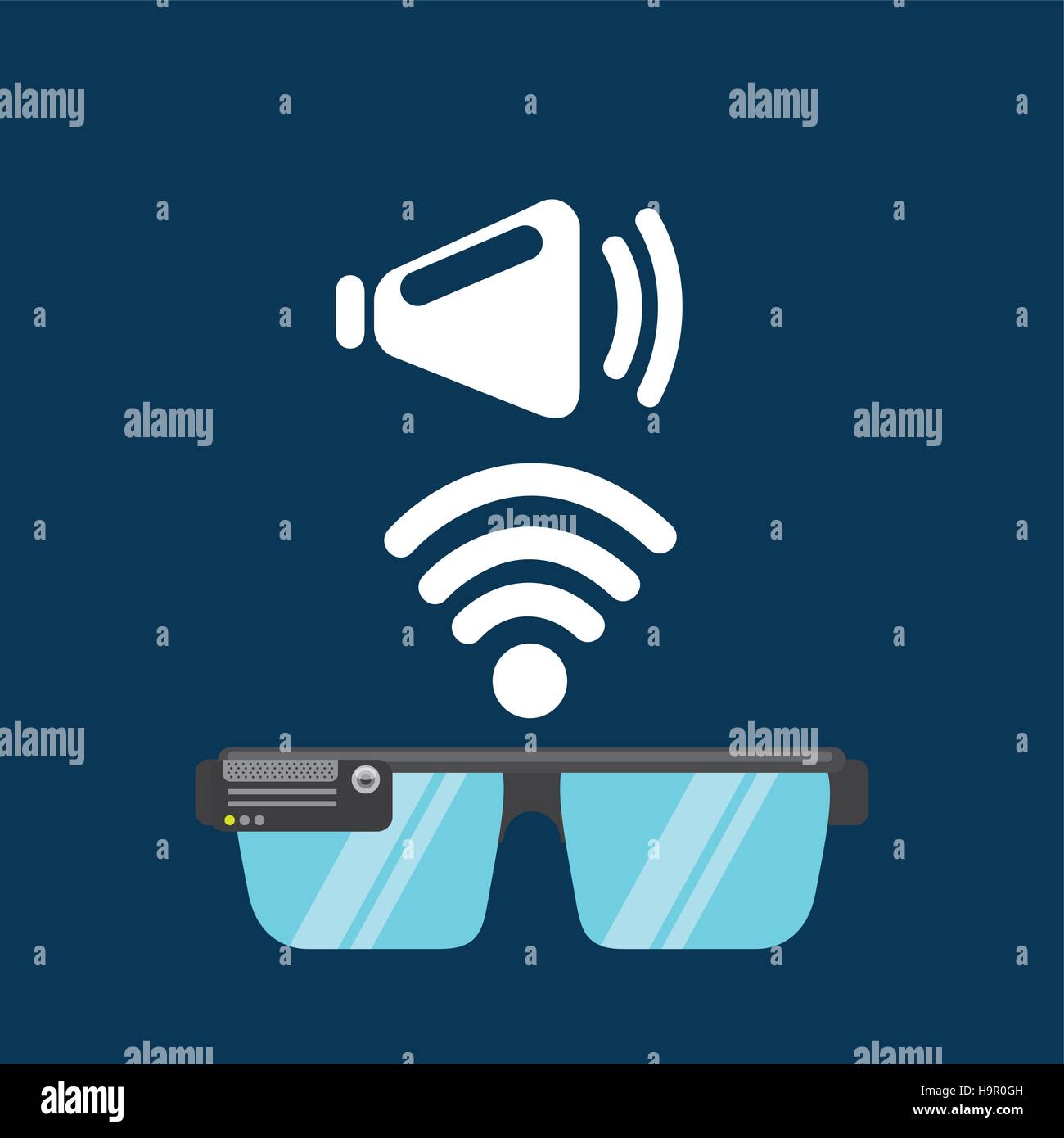 glasses technology speaker application media vector illustration eps 10 ...