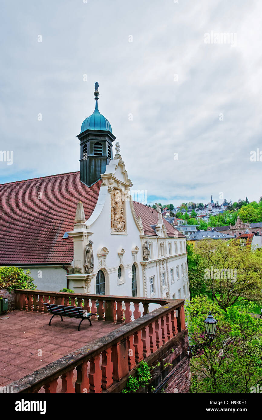 Terrace view on Convent School of holy grave in Baden-Baden, Baden ...