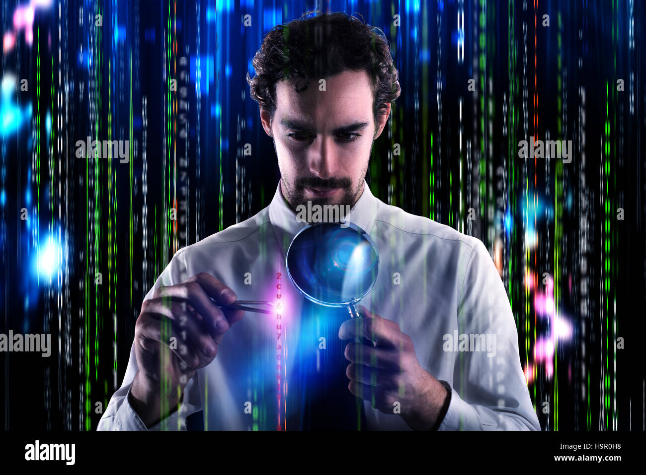 Examine and search a virus Stock Photo - Alamy