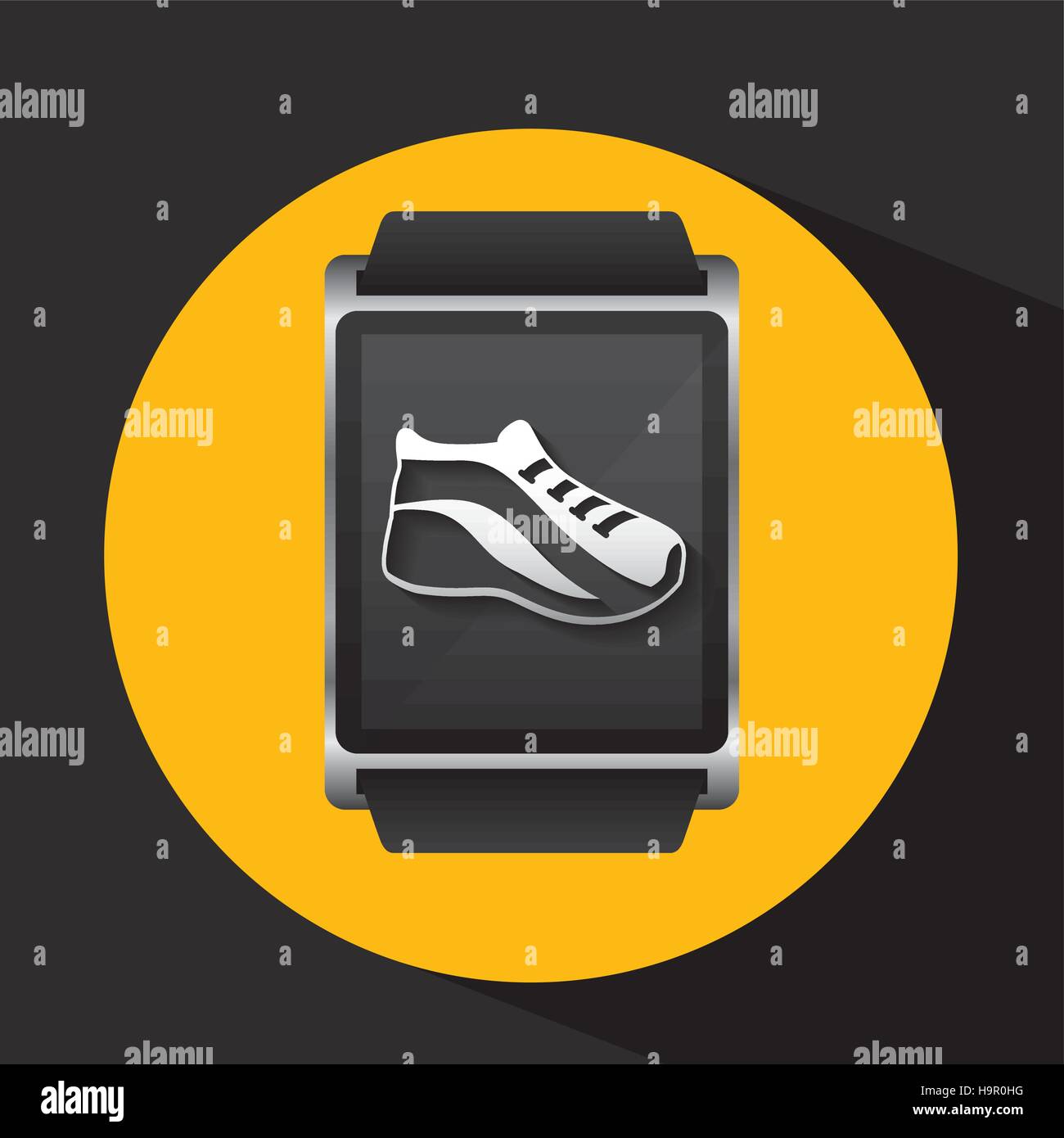 smart watch concept shoe run social media vector illustration eps 10 ...