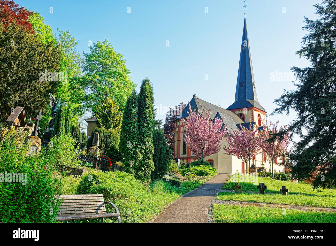 Facade of St Martin Church of Linz am Rhein in Rhineland-Palatinate in ...