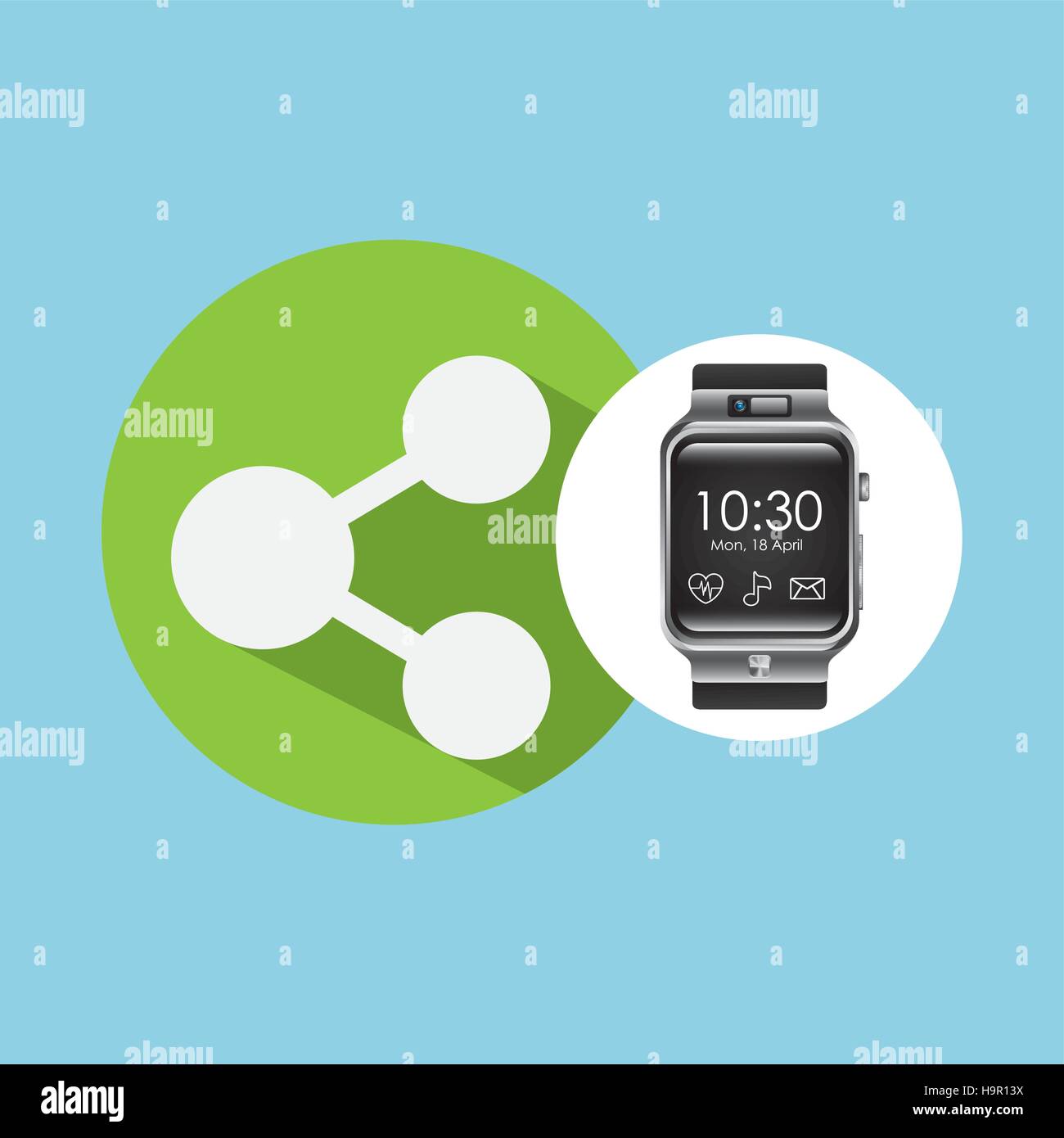 Man cell phone and watch Stock Vector Images - Alamy