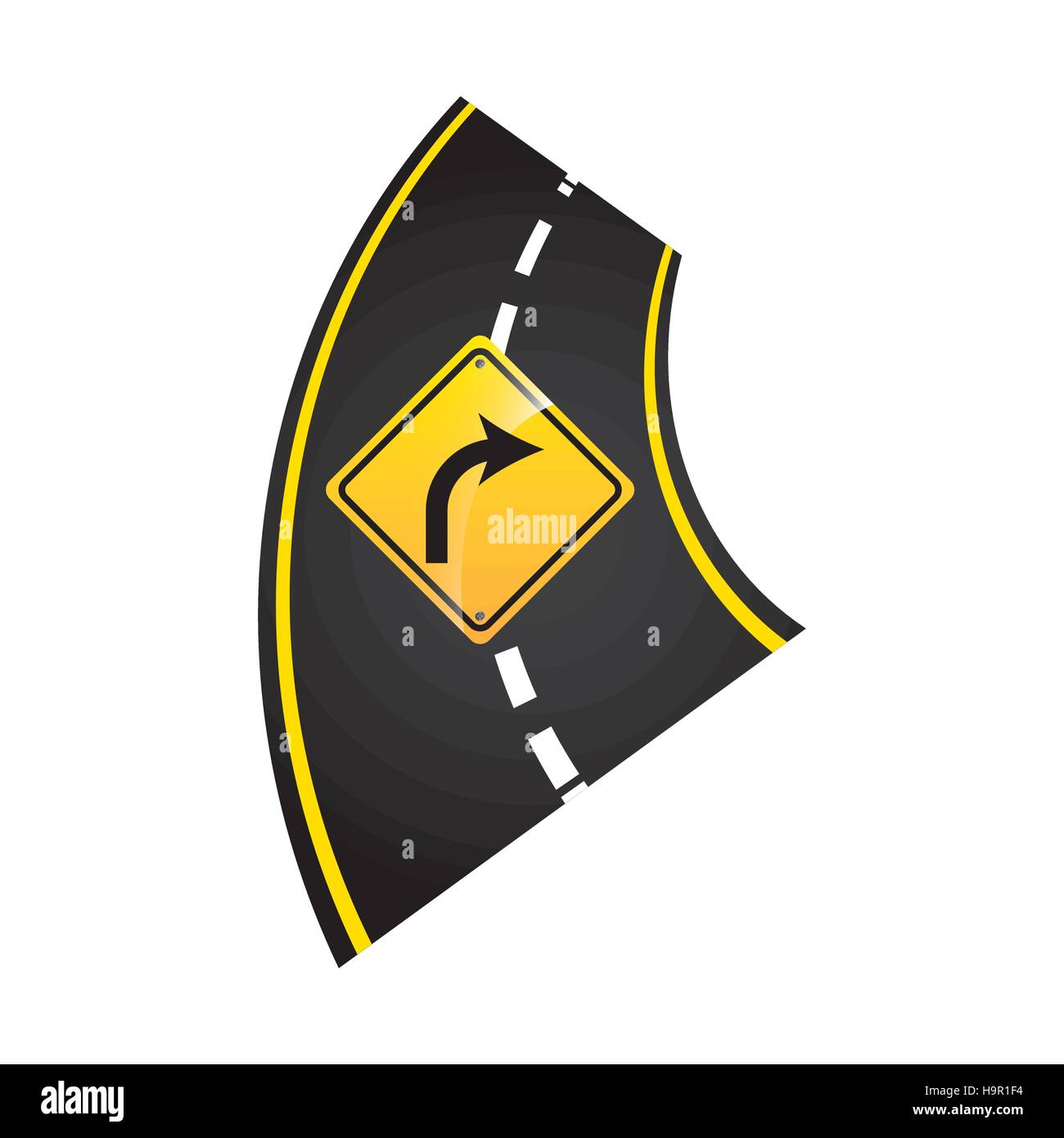 turn right road sign concept graphic vector illustration eps 10 Stock ...