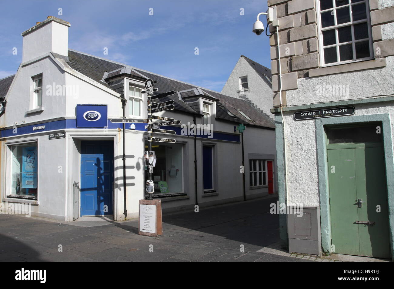 Stornoway pedestrian shopping area Isle of Lewis Scotland May 2014 ...