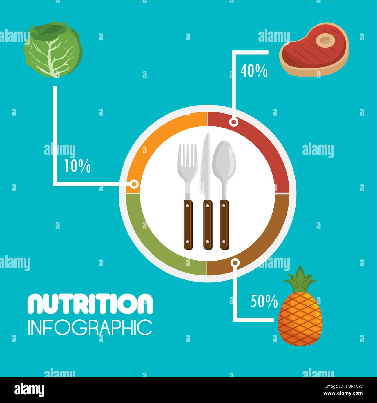 nutrition food infographic icons vector illustration eps 10 Stock ...