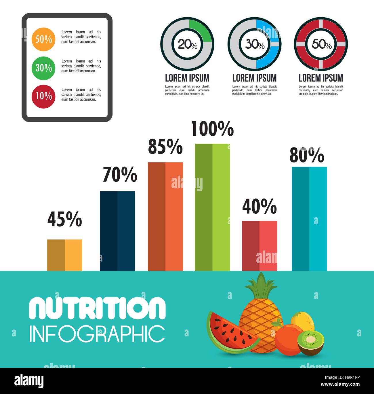 nutrition food infographic icons vector illustration eps 10 Stock ...