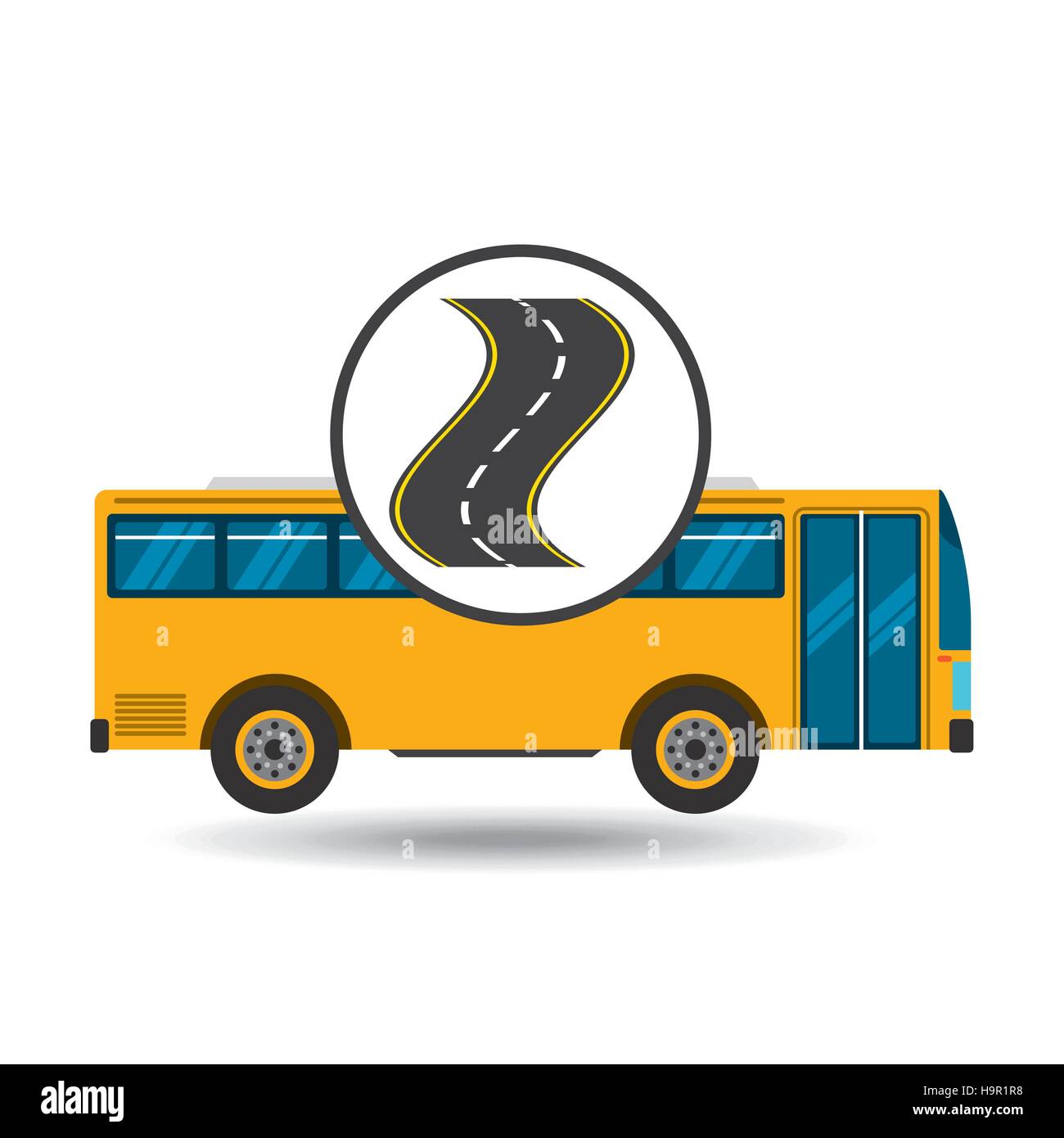 curve road bus transport public vector illustration eps 10 Stock Vector ...