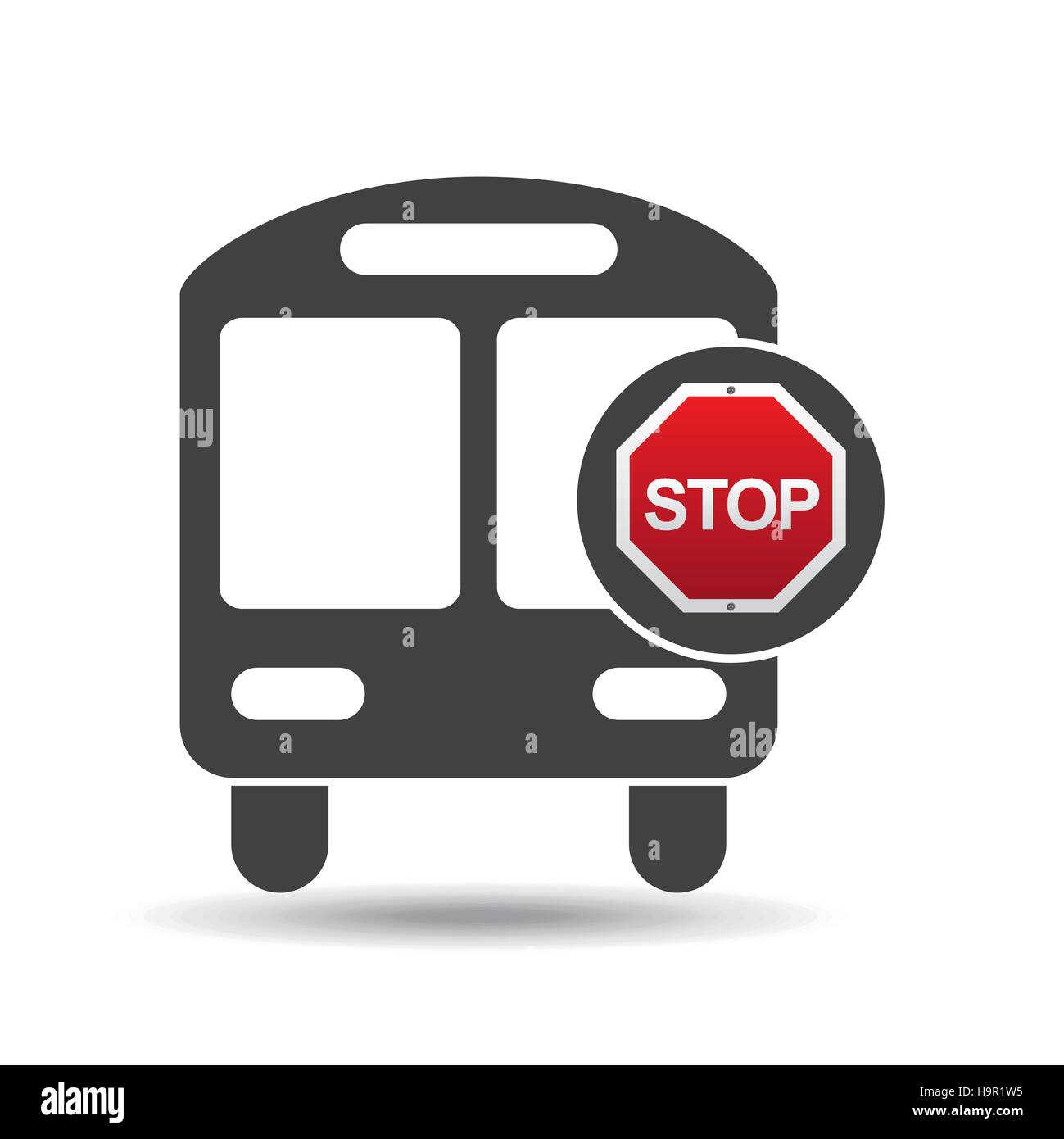 school bus front stop road sign design vector illustration eps 10 Stock ...