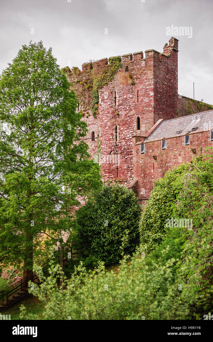 Old castle in Brecon town, at Brecknockshire in Brecon Beacons of Mid ...