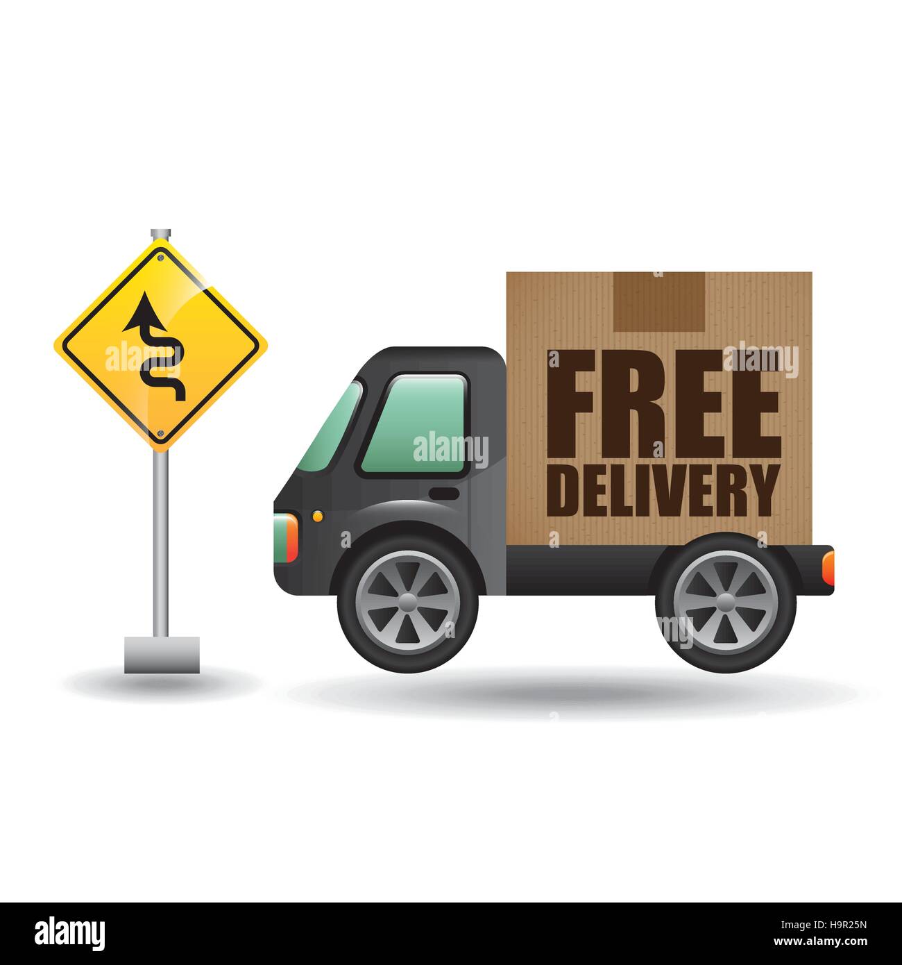 free delivery truck traffic road sign vector illustration eps 10 Stock ...