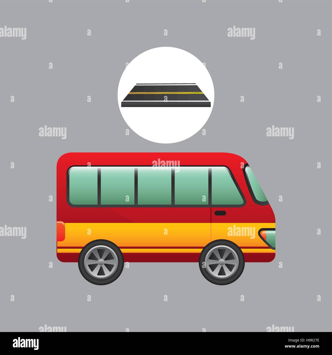 bus transport red and yellow design vector illustration eps 10 Stock ...