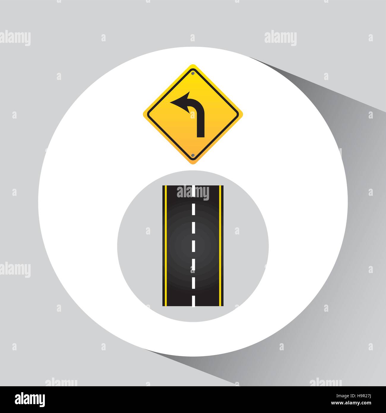 turn left road sign concept graphic vector illustration eps 10 Stock Vector Image & Art - Alamy