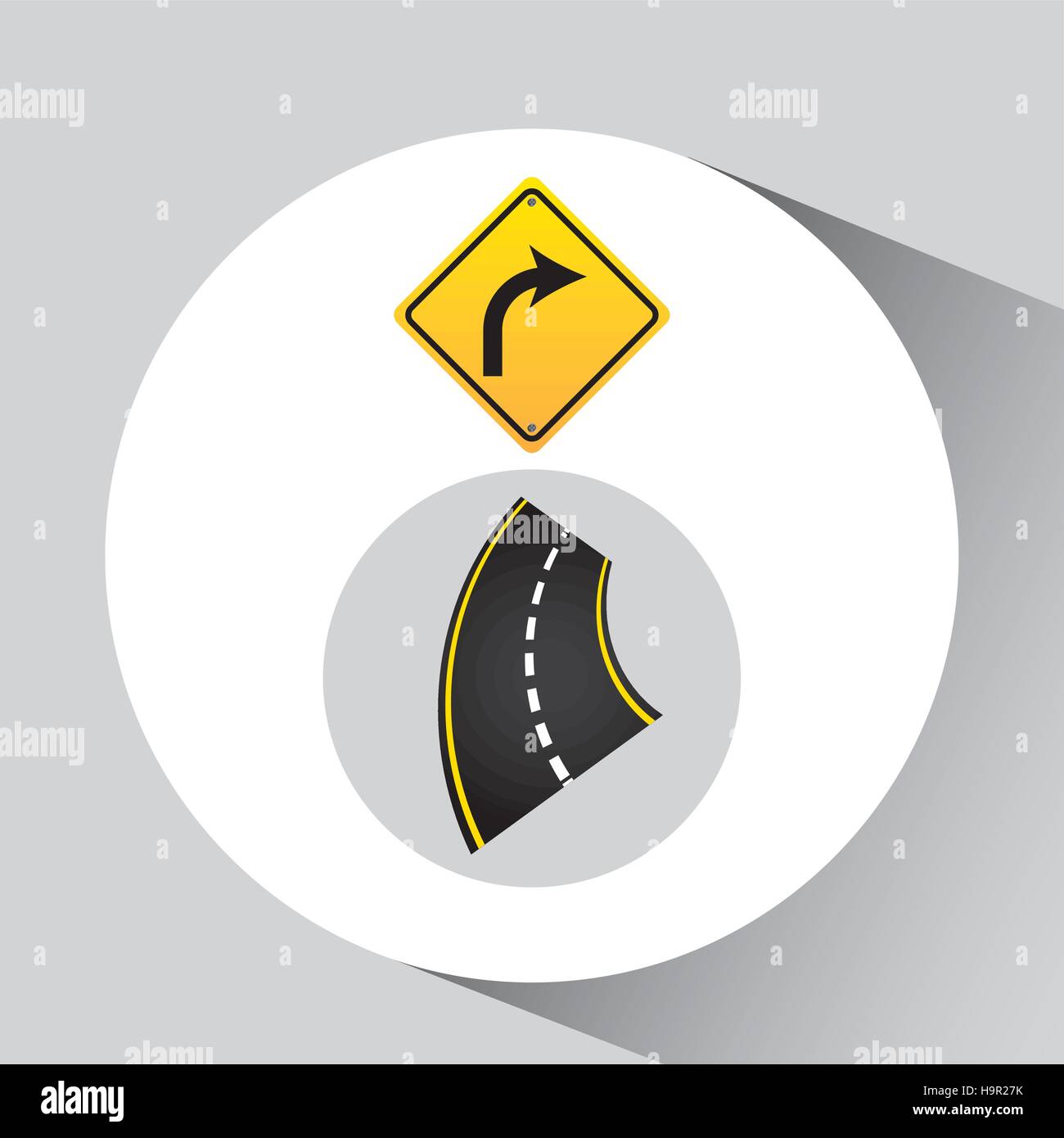 turn right road sign concept graphic vector illustration eps 10 Stock ...